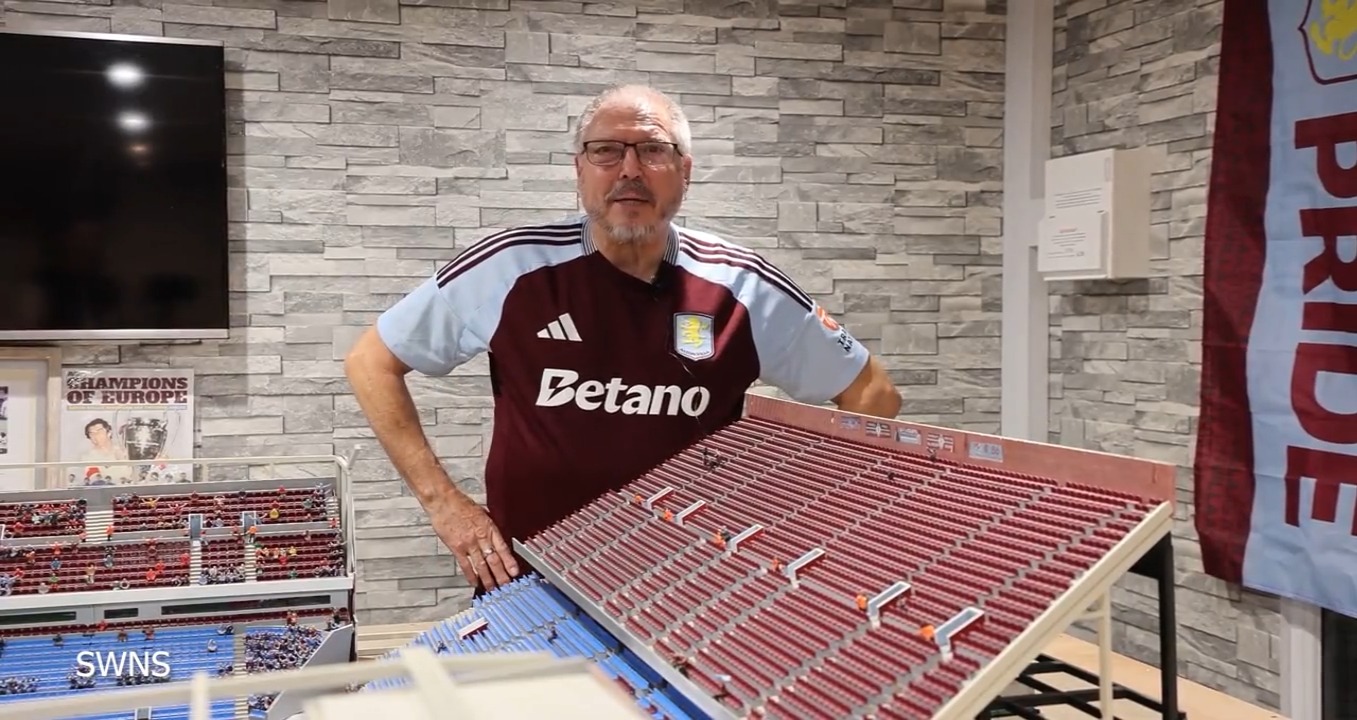 Aston Villa fan Alan Crampton created the 10ft 8ins x 7ft 7ins replica ...